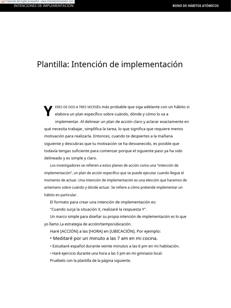 Implementation+Intentions en Es | PDF