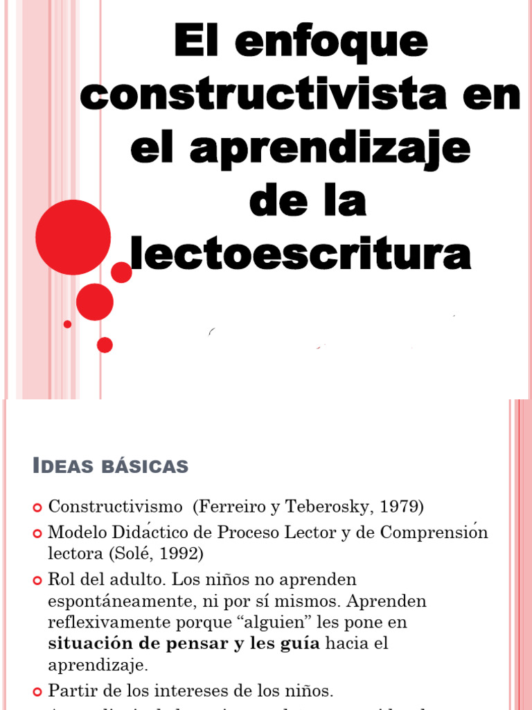 Enfoque Constructivista en Lectoescritura | PDF | Constructivismo ...