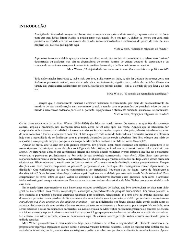 Stephen Kalberg - Max Weber - Uma Introdução | PDF | Max Weber | Sociologia