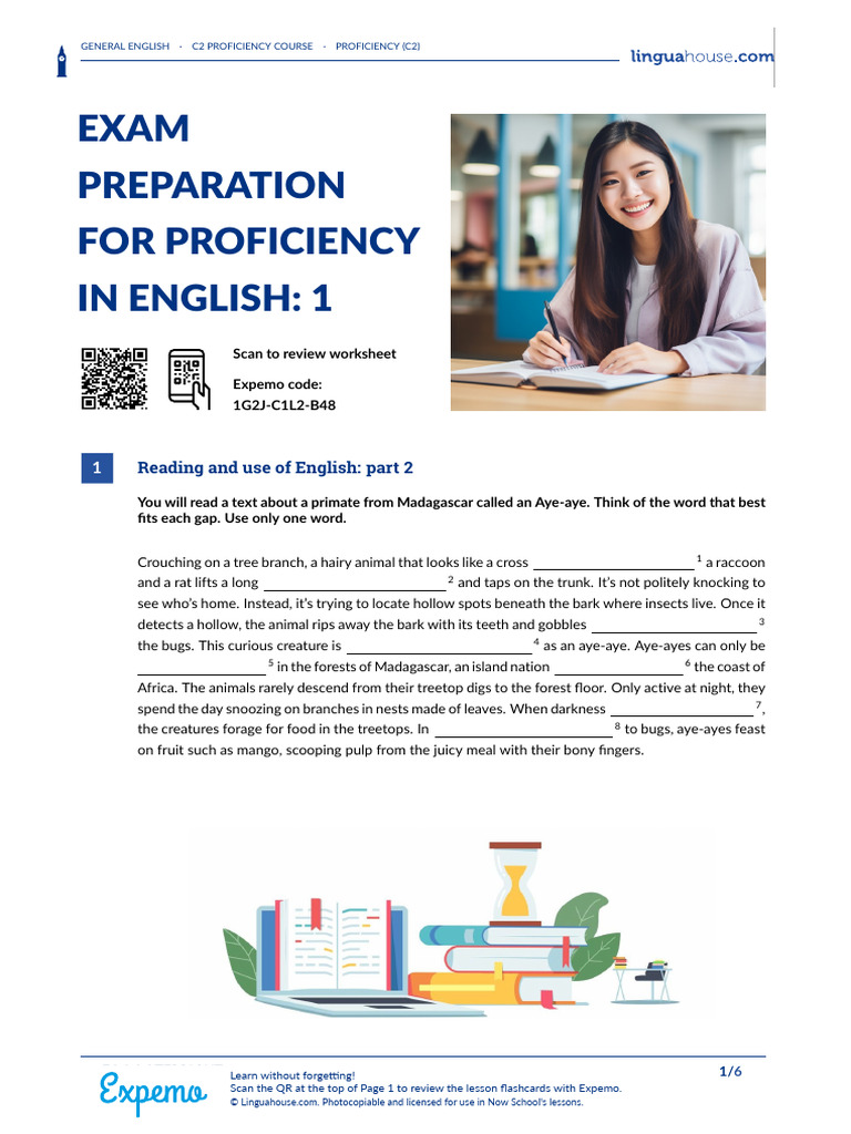 Exam Preparation For Proficiency in English 1 British English Student ...