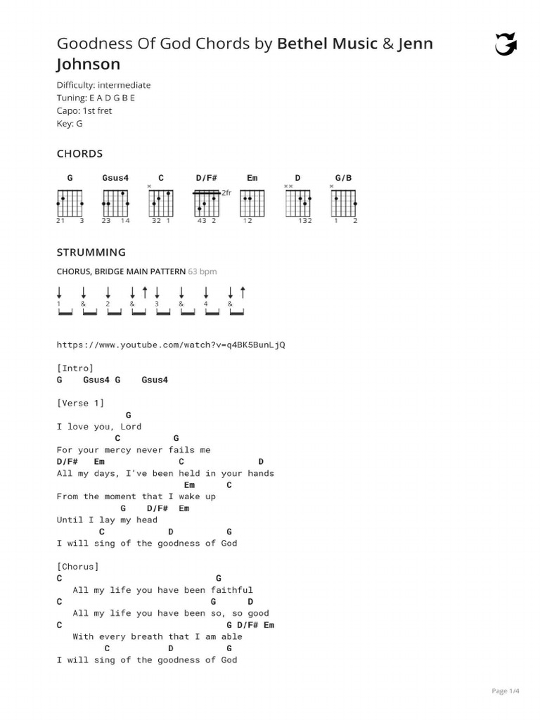 Goodness of God Chords | PDF