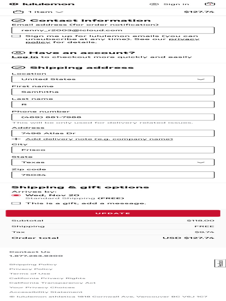 Checkout Lululemon Athletica | PDF