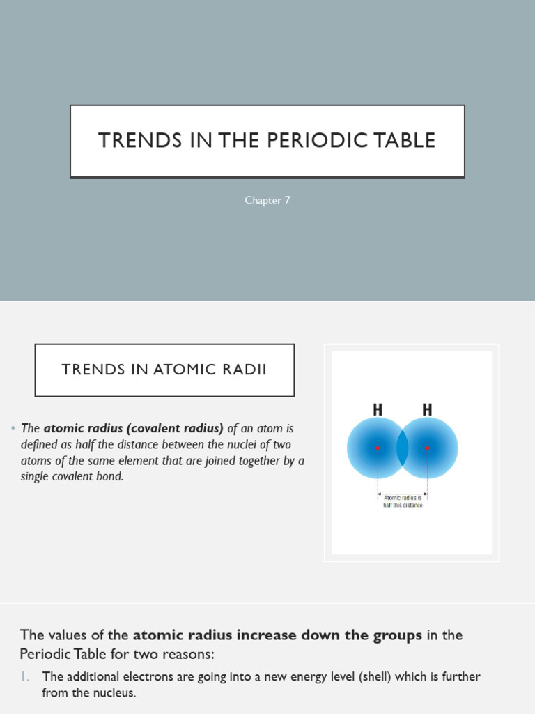 Trends in The Periodic Table | PDF | Periodic Table | Chemical Reactions