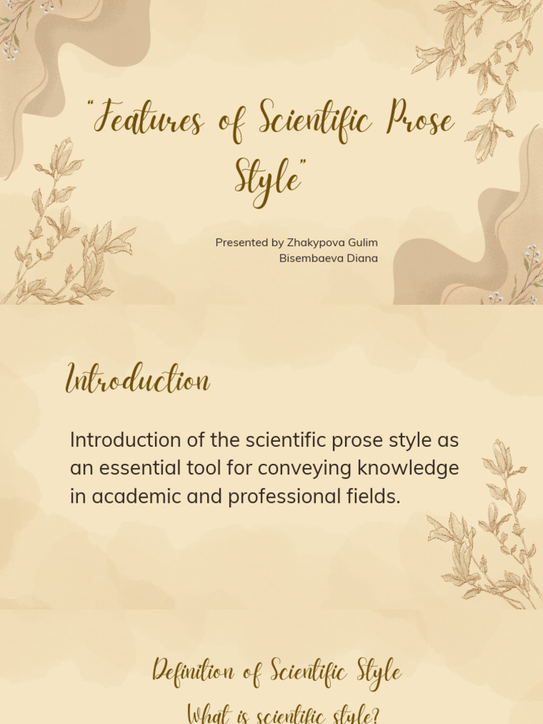 "Features of Scientific Prose Style" PDF | PDF