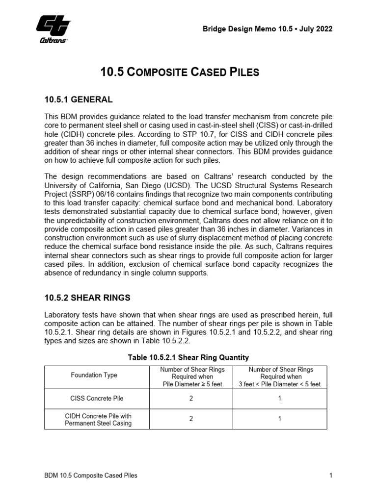 BDM1005CompositeCasedPiles A11y | PDF | Deep Foundation | Concrete