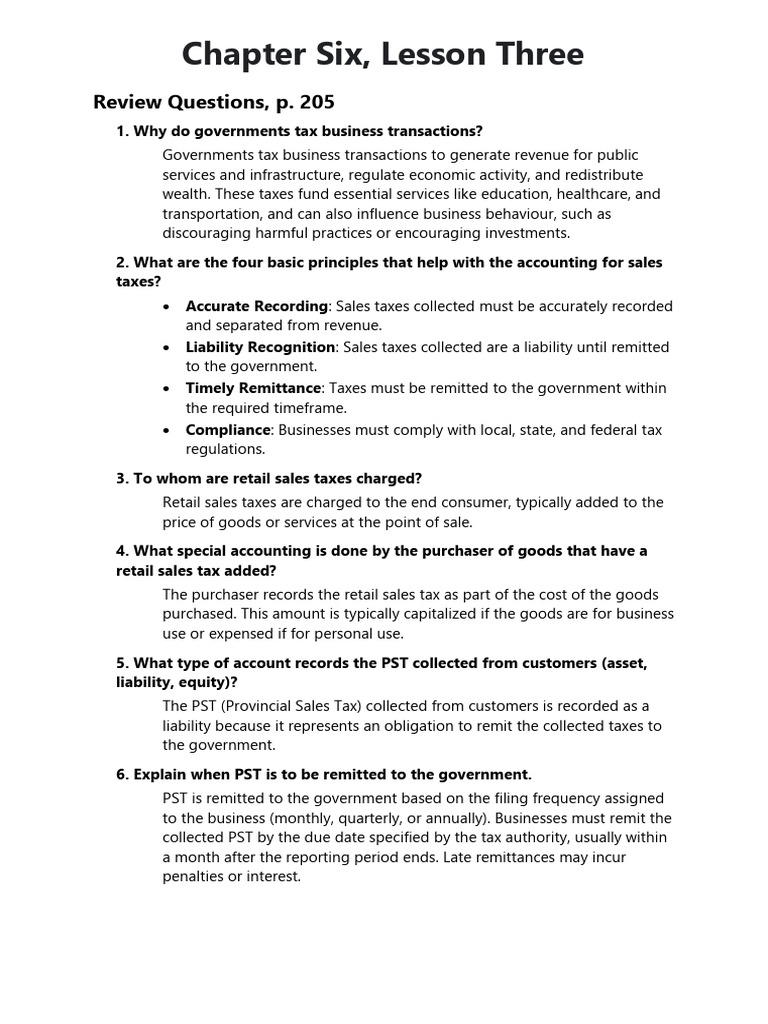 Chapter Six, Lesson Three | PDF