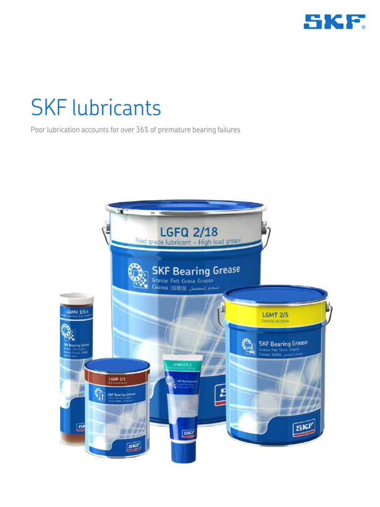 SKF Lubricants Grease Selection Chart | PDF | Bearing (Mechanical ...