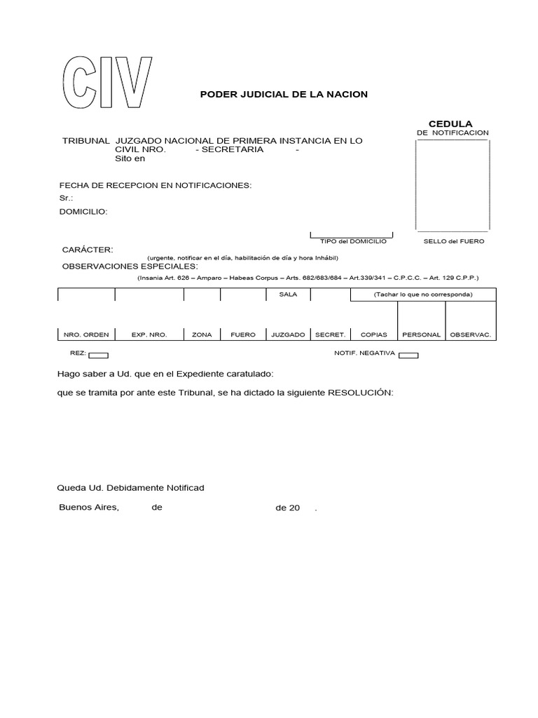 cedula | PDF | Demanda judicial | Separación de poderes