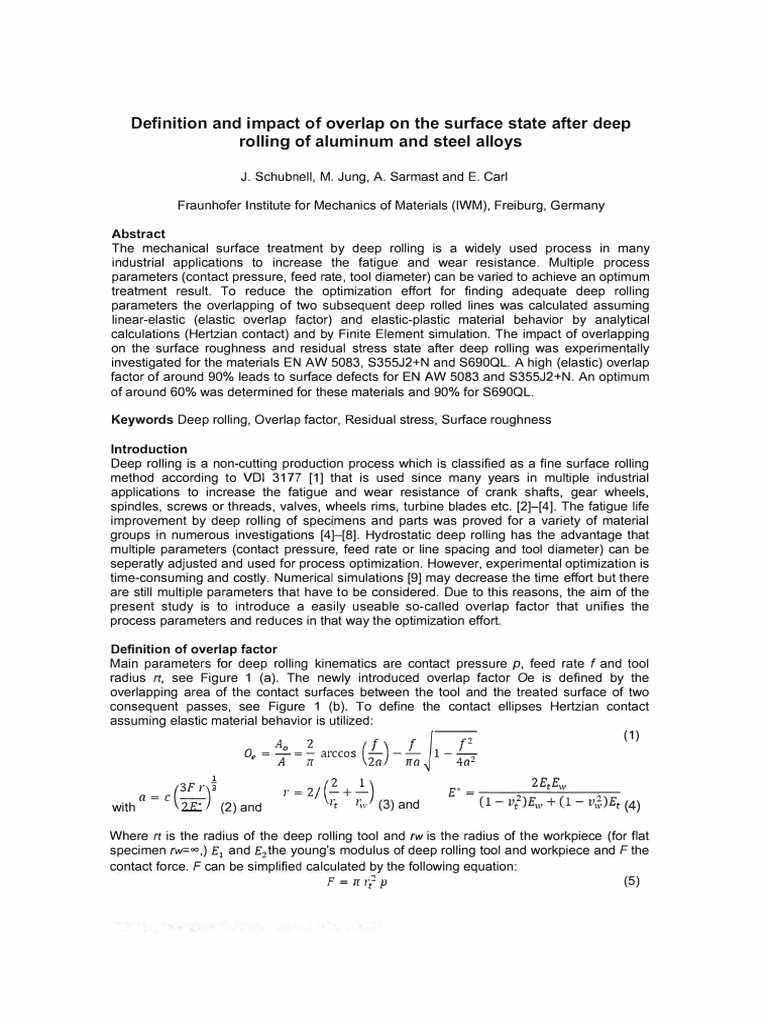 Definition and impact of overlap on the surface state after deep ...
