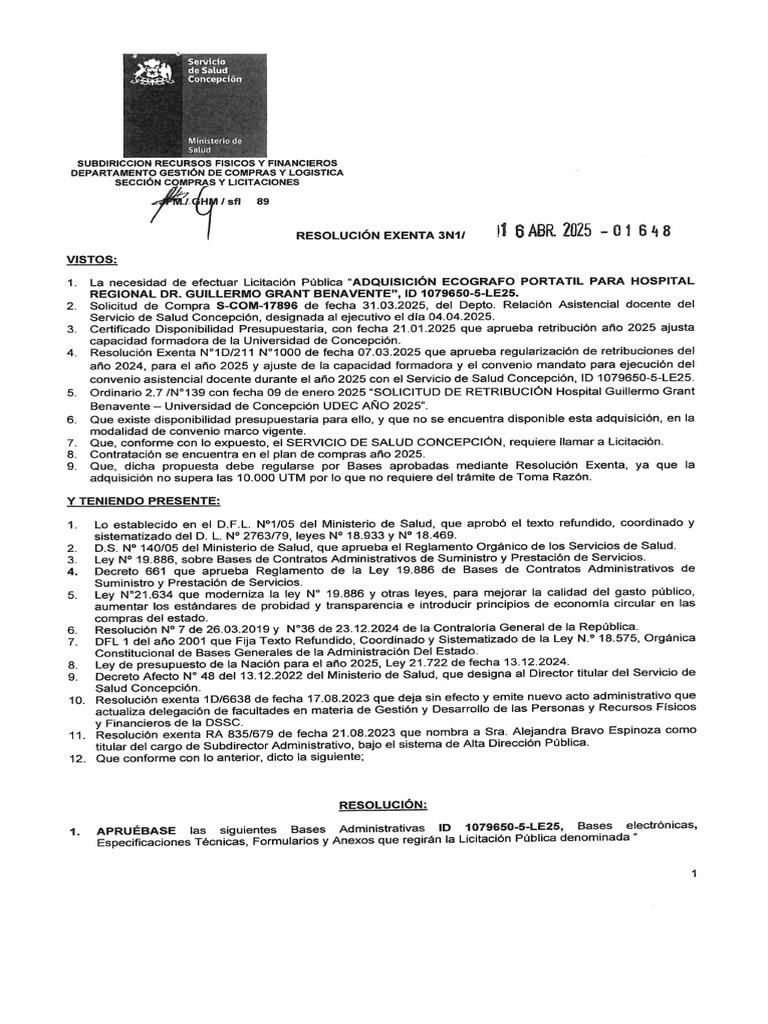 Rex. Bases 1079650-5-Le25 Con Fecha 16-04-2025 | PDF
