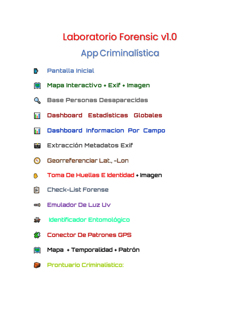 App Forenscic Laboratorio Criminalístico V1-0 | PDF | Metadatos ...