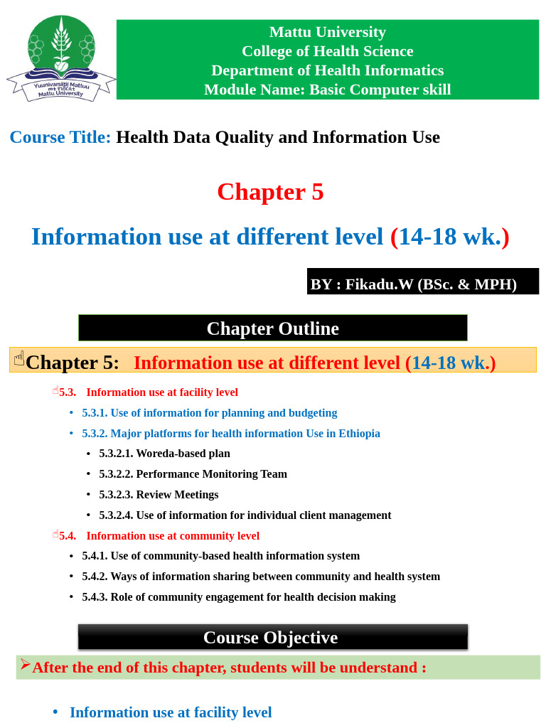Ch-5 Information Use at Different Level | PDF | Budget | Health Informatics