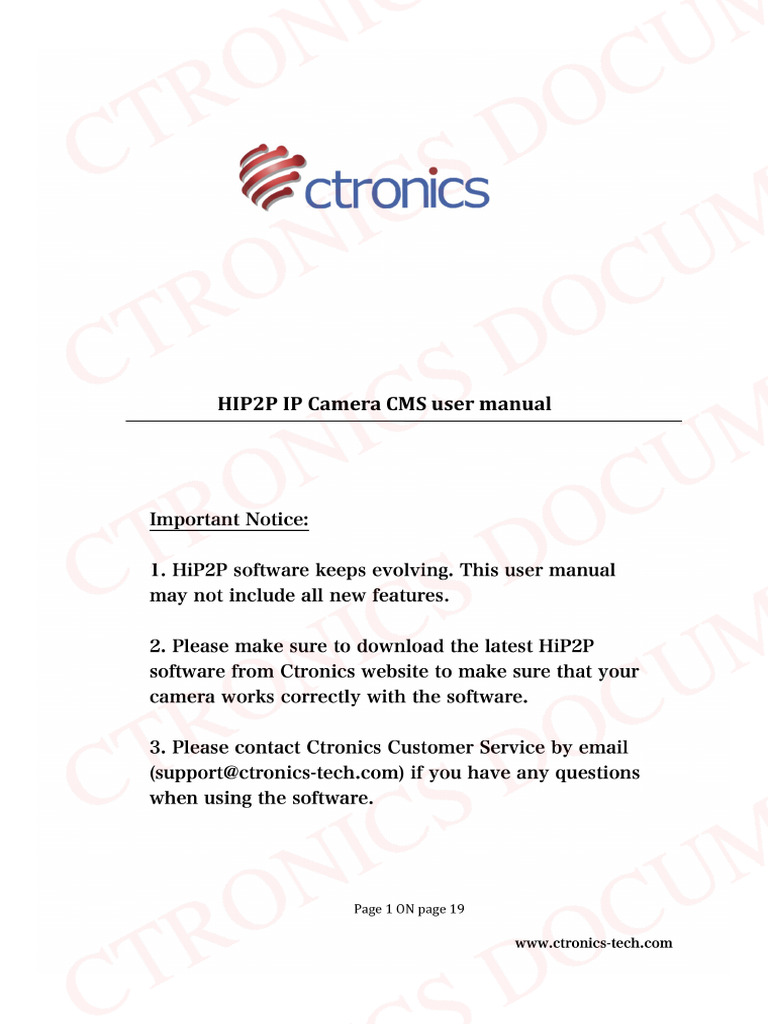 HIP2P CMS User Manual | PDF