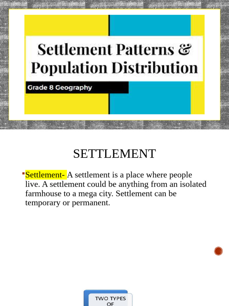 Grade 8 Geography - Settlements | PDF