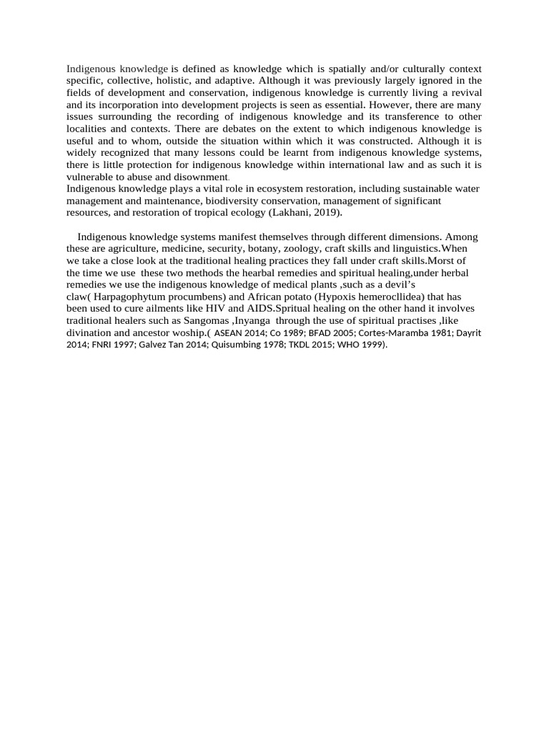 Indigenous knowledge | PDF