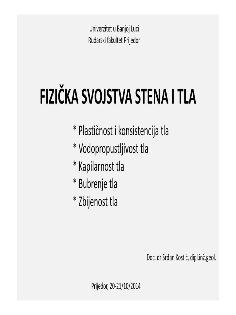 Fizicka Svojstva Stena I Tla - 2 - Final | PDF