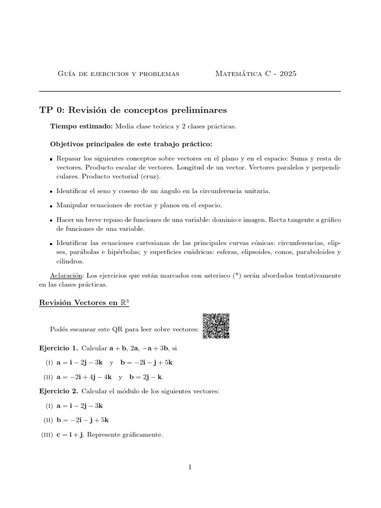 Matemática C 2025 tp0 | PDF | Vector Euclidiano | Elipse