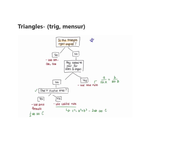 Rules For Solving Triangle Questions Maths CIE Igcse | PDF