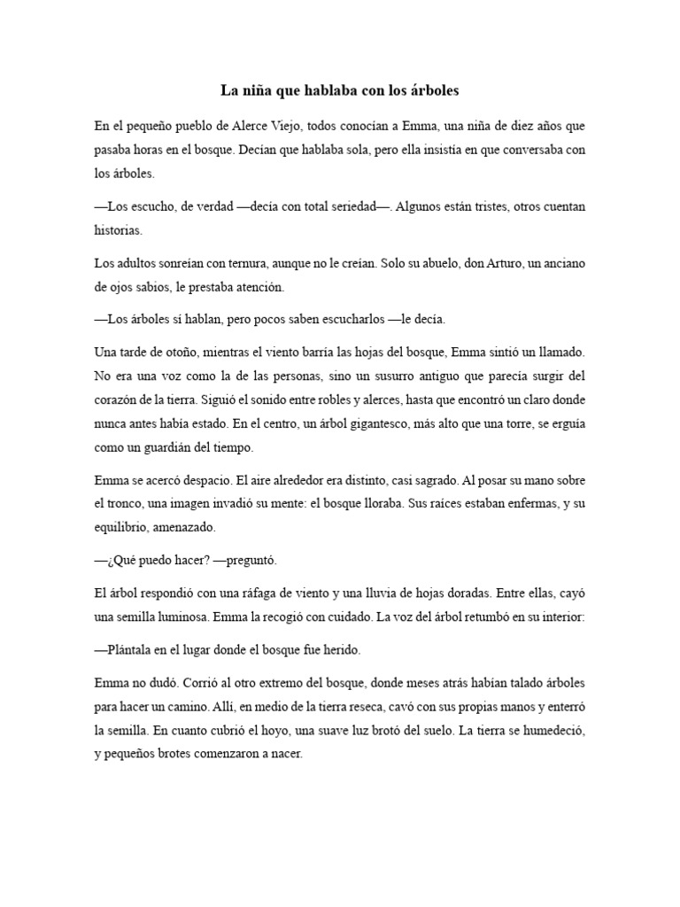 La niña que hablaba con los árboles | PDF