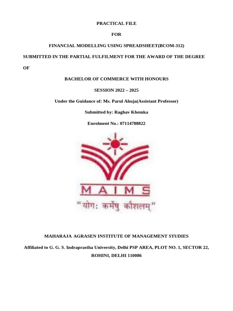 Raghav Khemka Final fm1 | PDF | Regression Analysis | Dependent And Independent Variables