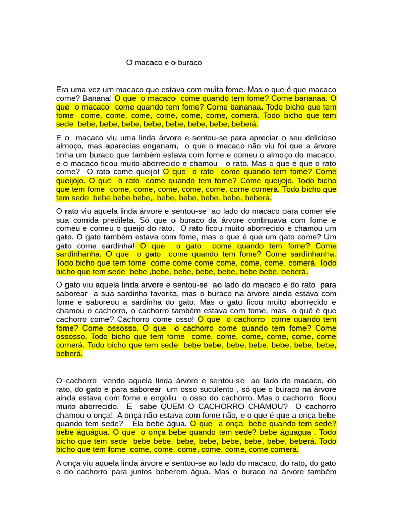 O macaco e o buraco | PDF