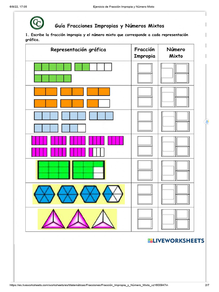 Ejercicio de Fracción Impropia y Número Mixto | PDF