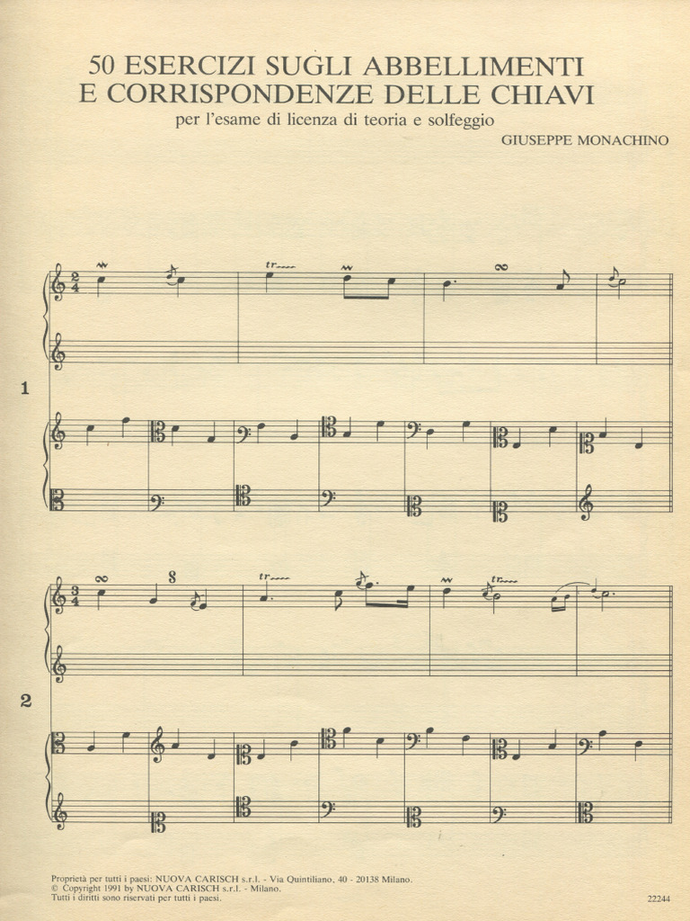 Monachino, Abbellimenti e Corrispondenza Chiavi | PDF