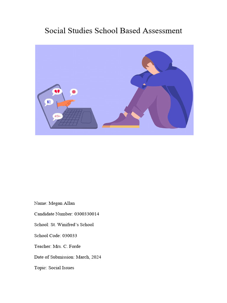 Social Studies SBA CXC CSEC | PDF | Cyberbullying | Bullying