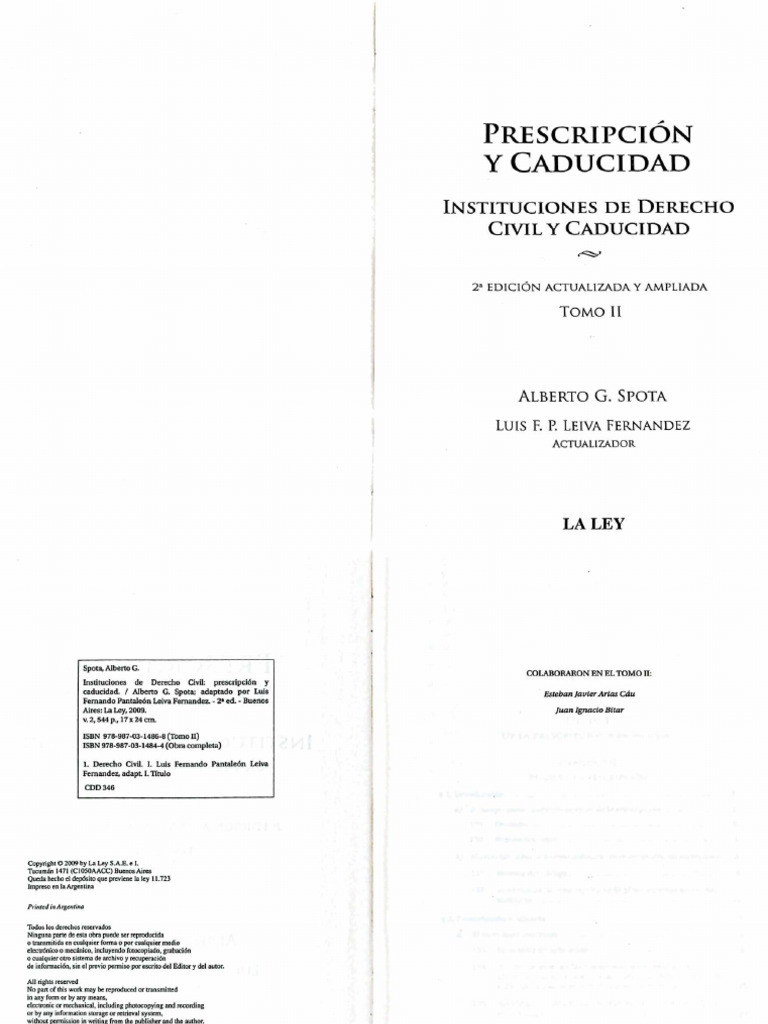 Spota.prescripcion.T.II | PDF | Estatuto de limitaciones | Realidad