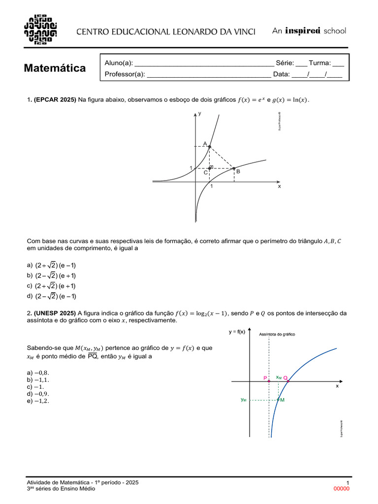 Exercicios - Funcao Log2 - 20250319-223417 | PDF