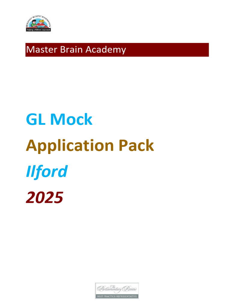GL Mock - Application Form - Ilford - 2025 | PDF | Sat
