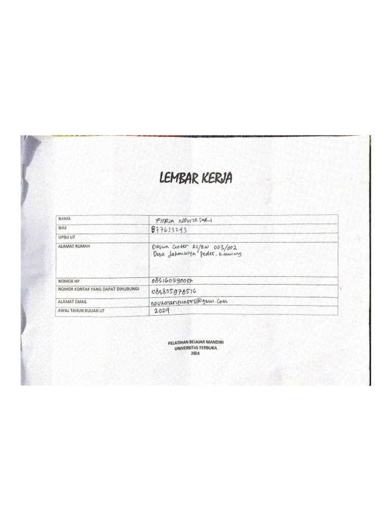 Lembar Kerja | PDF