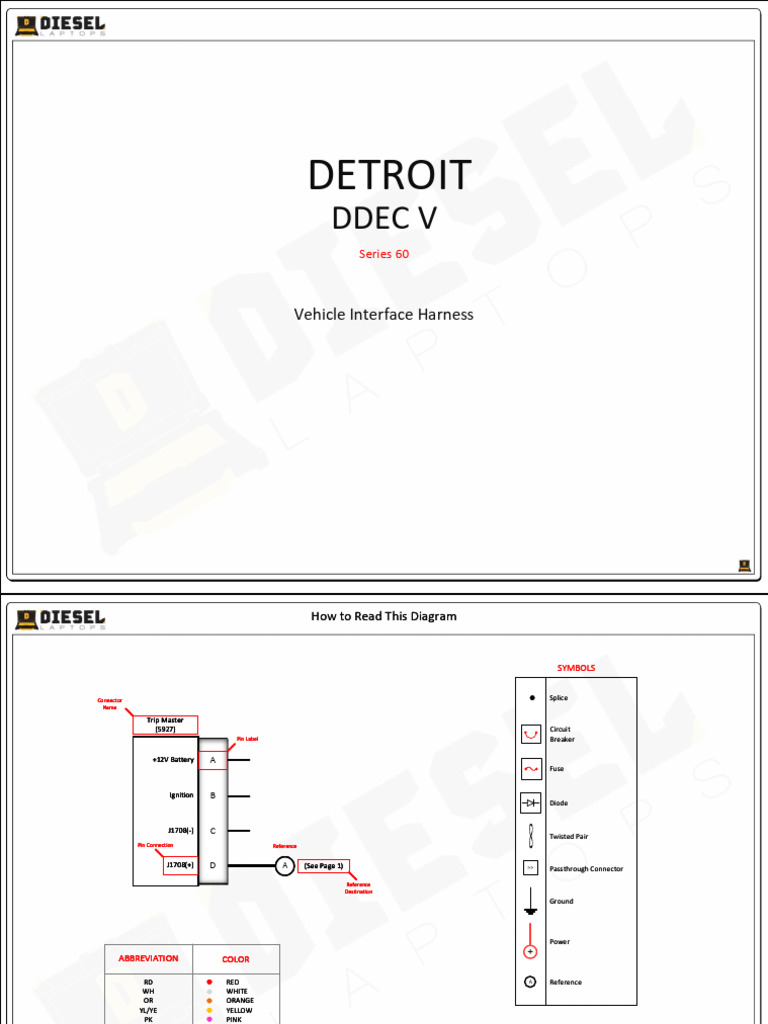 DDEC V Series 60 ECM Wiring Guide | PDF | Vehicles | Vehicle Parts