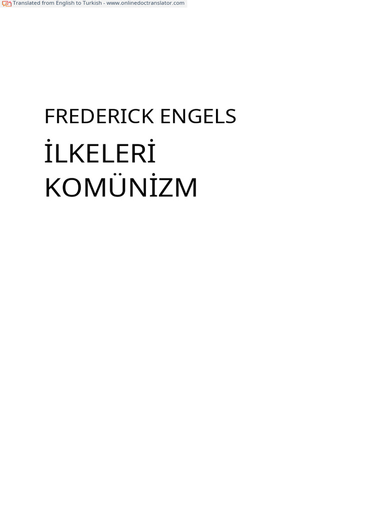Principles of Communism (Frederick Engels) (Z-Library) .En - TR | PDF