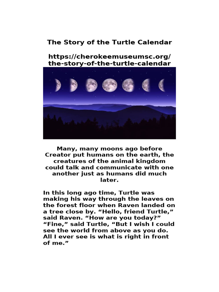 The Story of The Turtle Calendar | PDF