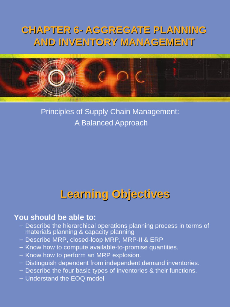 Chapter 06 Aggregate Planning and Inventory Management | PDF ...