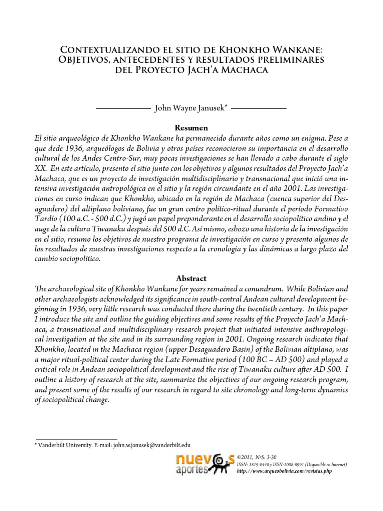 Janusek Arqueo | PDF