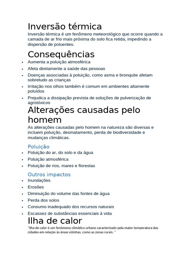 Consequências da Inversão Térmica | PDF