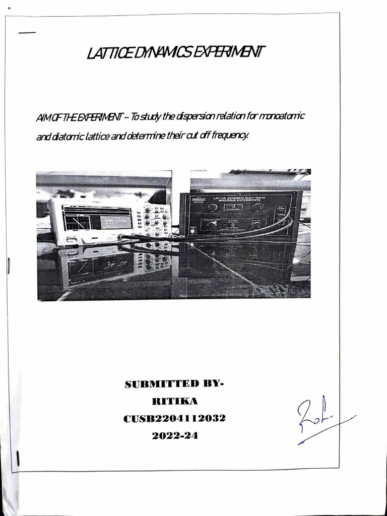 Lattice Dynamics Expt PDF | PDF | Force | Transmission Line