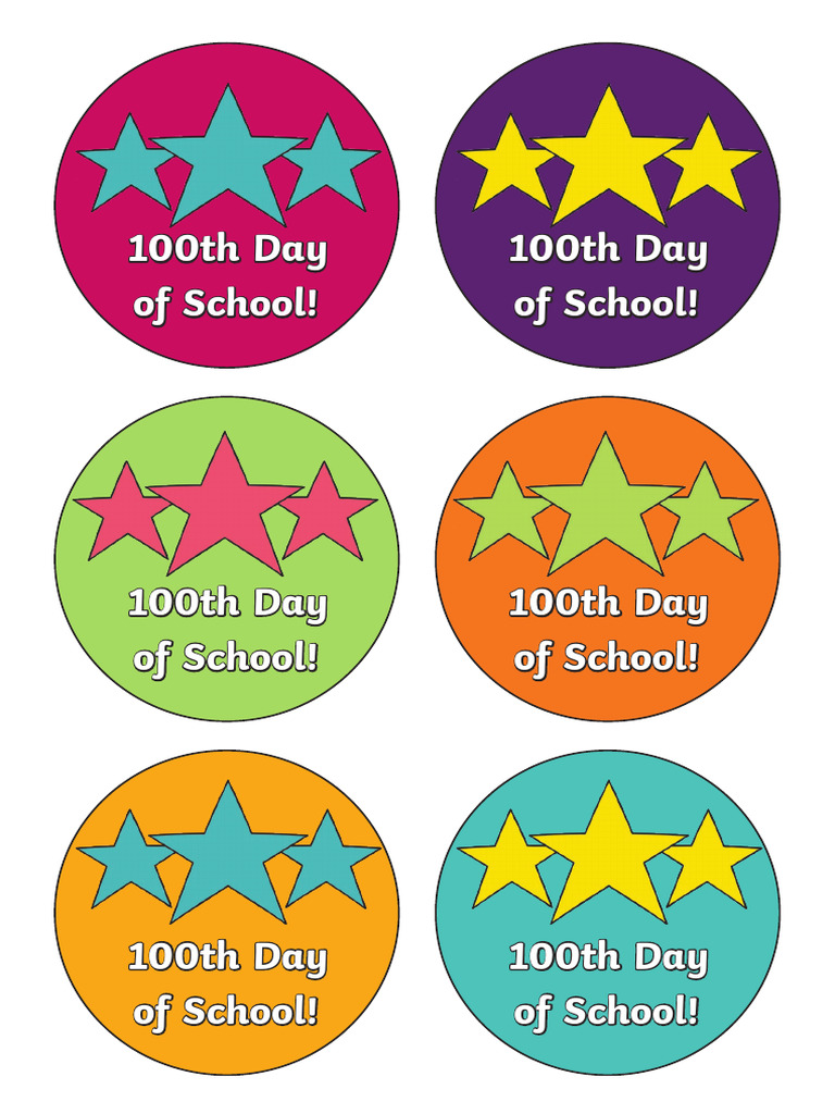 Au t2 T 10000685 100 Days of School Badges English Ver 1 | PDF