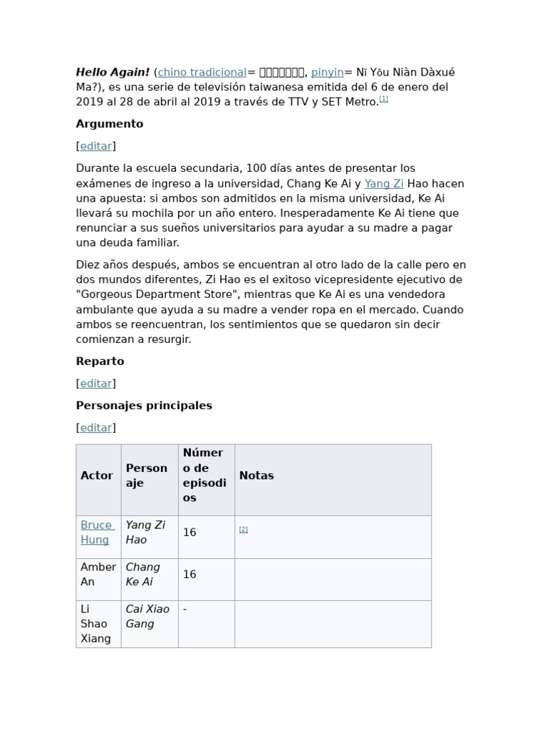 Hello Again | PDF | Programas de televisión | Series de televisión