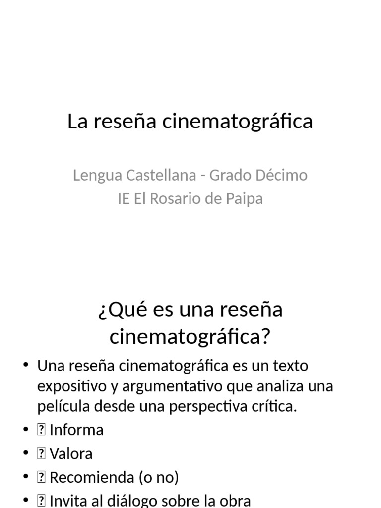 Guía para escribir una reseña cinematográfica | PDF