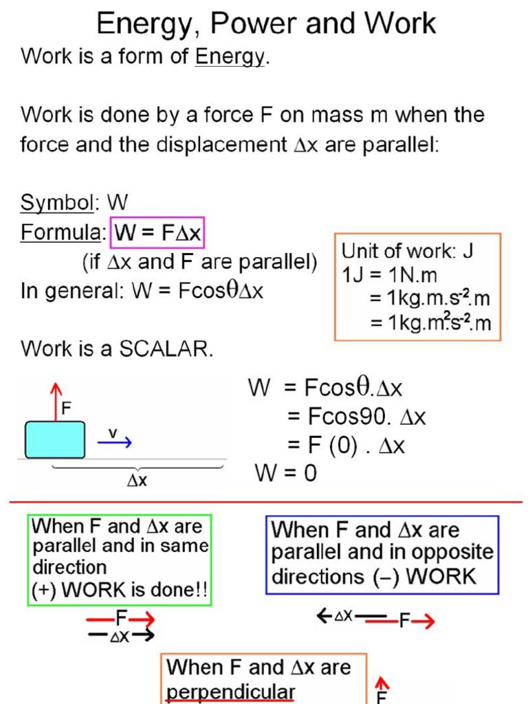 Work Power and Energy. | PDF