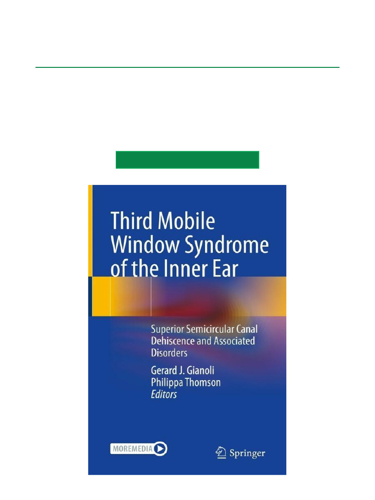 Third Mobile Window Syndrome of The Inner Ear Superior Semicircular ...