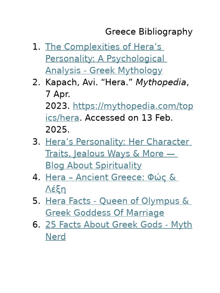 Greece Project BIbliography | PDF