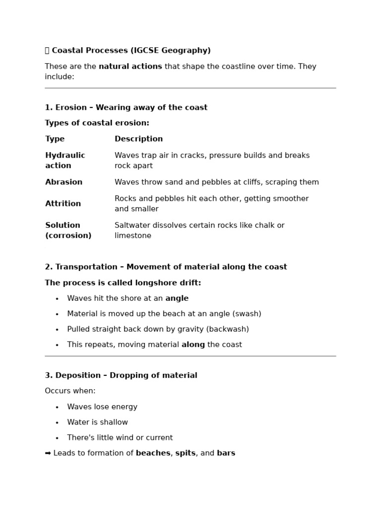 coastal processes geography | PDF