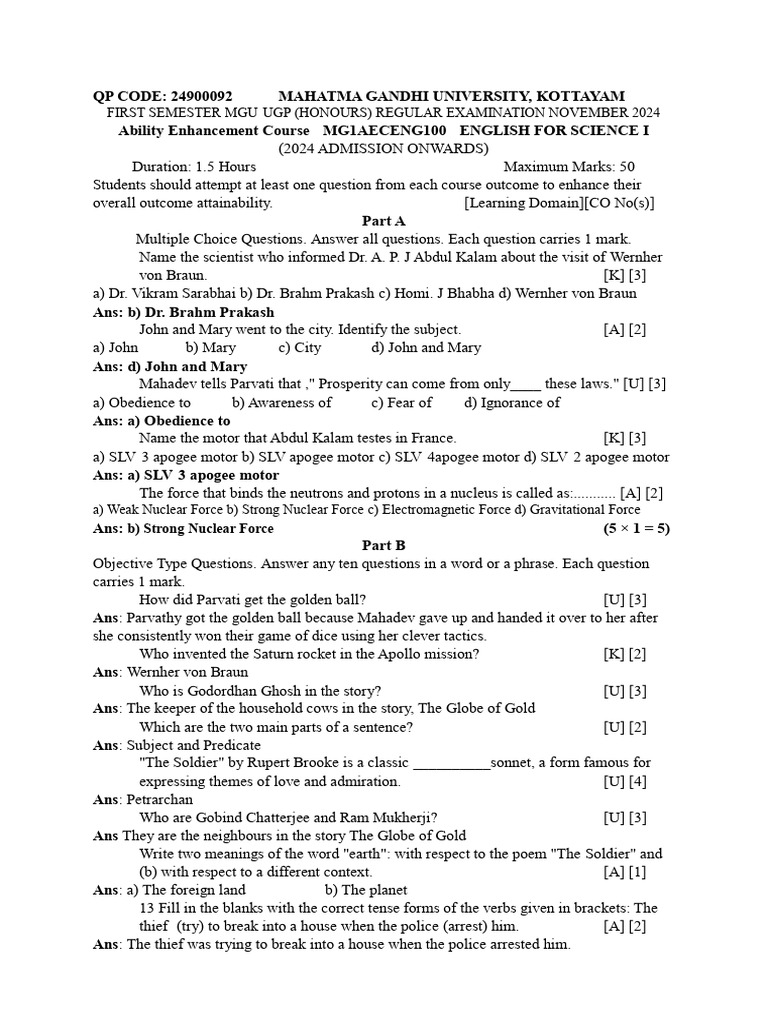 AEC Englishfor Science Part 1 | PDF | Nuclear Force | Thought