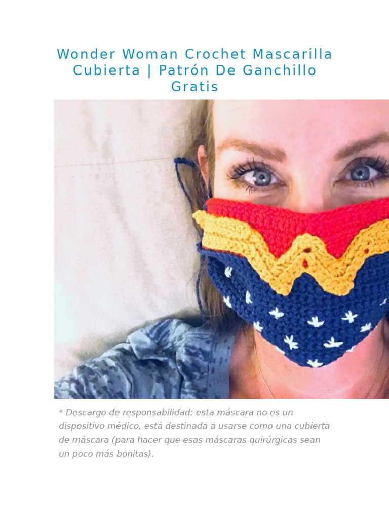 Cubrebocas Wonder Woman | PDF | Tejer | Arte popular