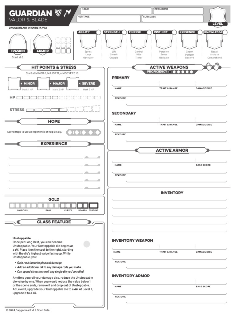 DH v1-2 Character Class - Guardian-3 | PDF | Role Playing Games ...