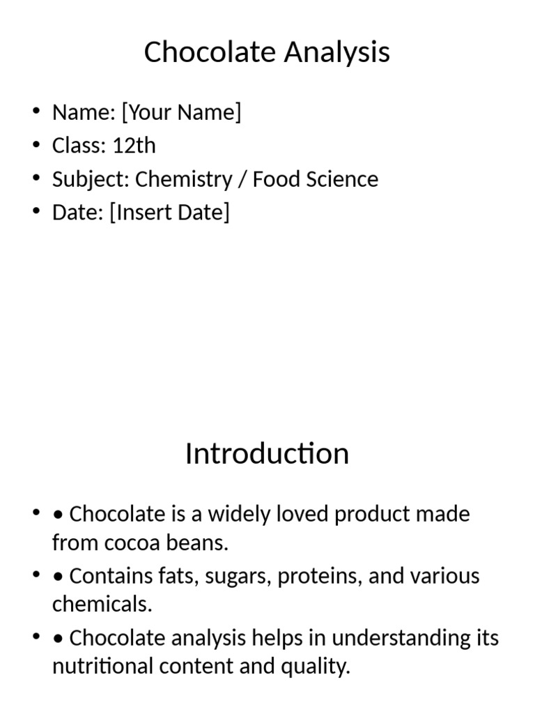 Chocolate Analysis Presentation (1) | PDF